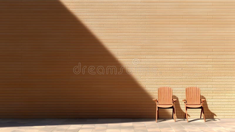 Outdoor Chairs Shadow Beige Wall Stock Illustration - Illustration of ...