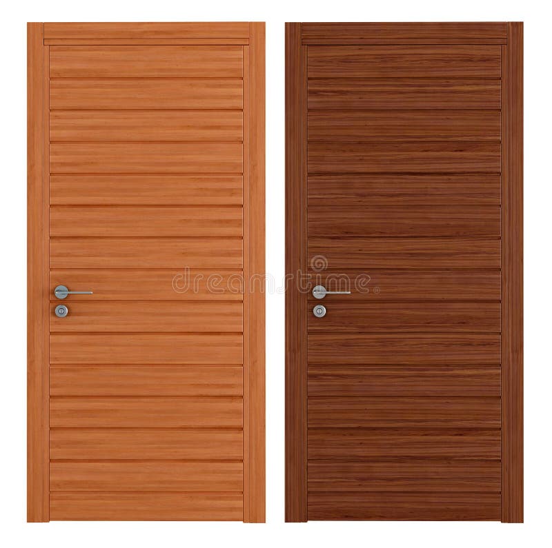 Two wooden closed doors stock illustration. Illustration of indoors ...
