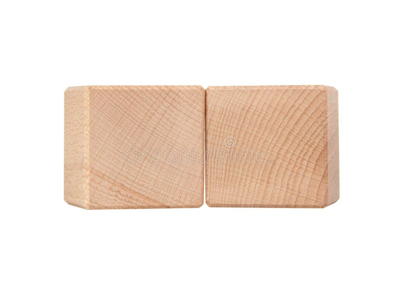 Two Wooden Cubes for Creative Isolated on the White Background Stock ...