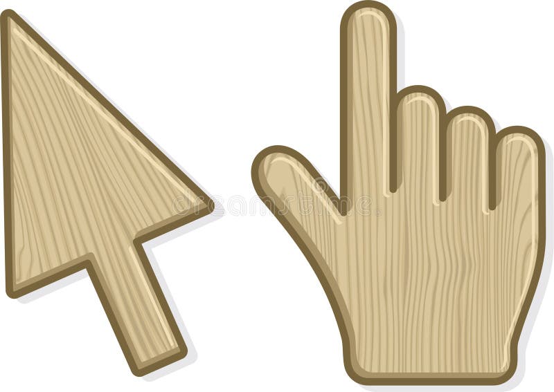 Two wooden cursors stock vector. Illustration of wood - 18337000