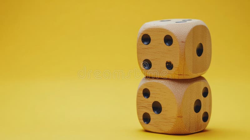 Two Wooden Dices Stacked on Top of Each Other Stock Illustration ...