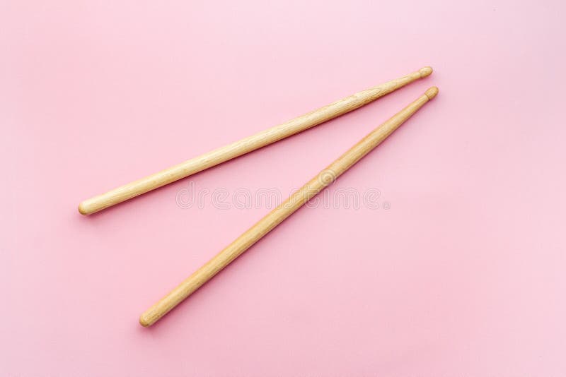 Two Wooden Drum Sticks, Top View. Music Background Stock Photo - Image ...