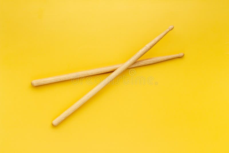 Two Wooden Drum Sticks, Top View. Music Background Stock Photo - Image ...