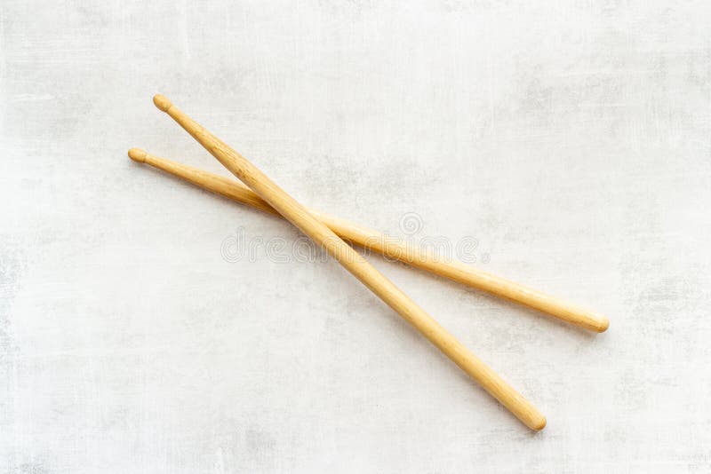 Two Wooden Drum Sticks, Top View. Music Background Stock Photo - Image ...