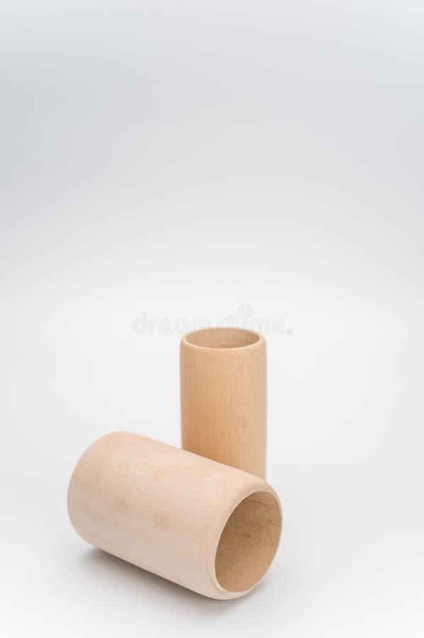 Two Wooden Empty Pen Holder on a White Background Stock Photo - Image ...