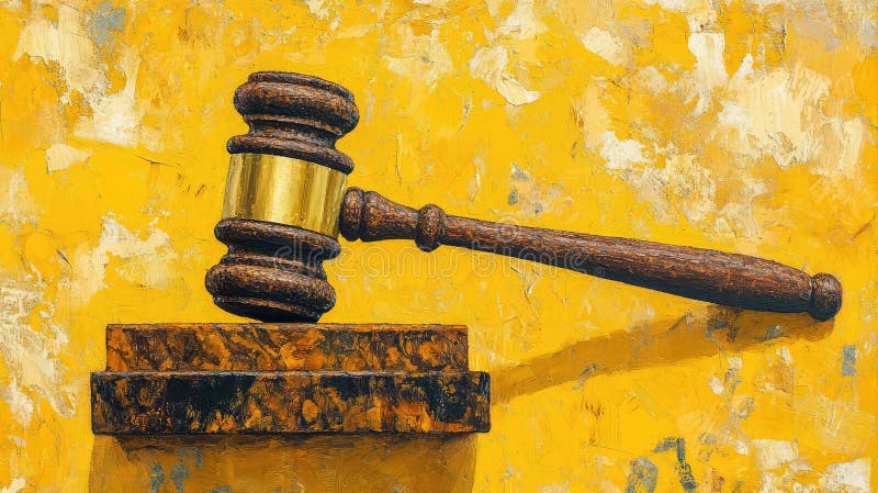 Two Wooden Gavel Mallets Vibrant Yellow Background Stock Photos - Free ...