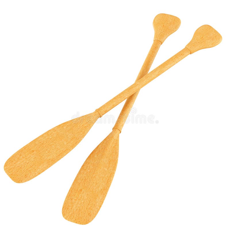 Two Wooden Paddles Isolated on White Background Stock Illustration ...