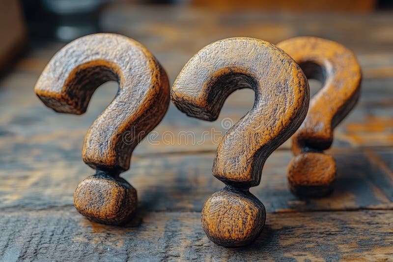 Two Wooden Question Marks Placed on a Wooden Table, Great for ...