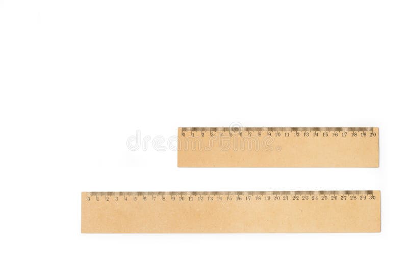 Two Wooden Rulers on a White Background Stock Image - Image of ...