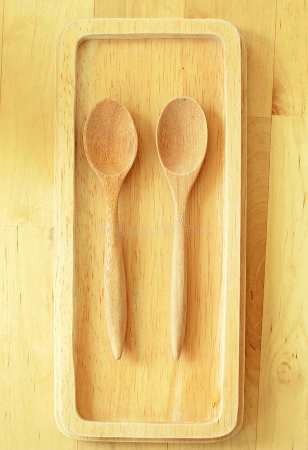 Wooden spoons on tray stock image. Image of cook, handmade - 30289977