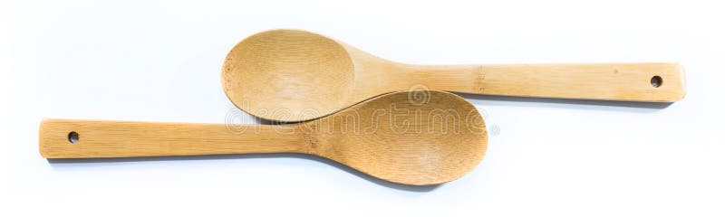 Two Wooden Spoons on a White Background Stock Photo - Image of wooden ...
