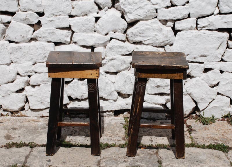 Two Wooden Stools stock photo. Image of brown, seats, seating - 7229778