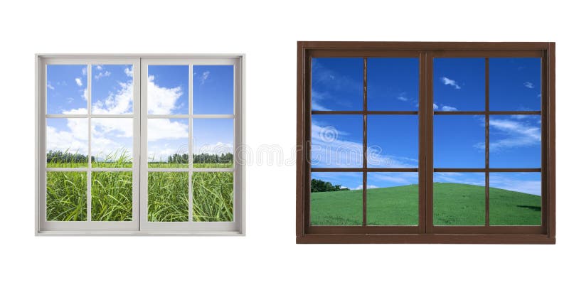 Window with View To Green Field Stock Photo - Image of bright, elevated ...