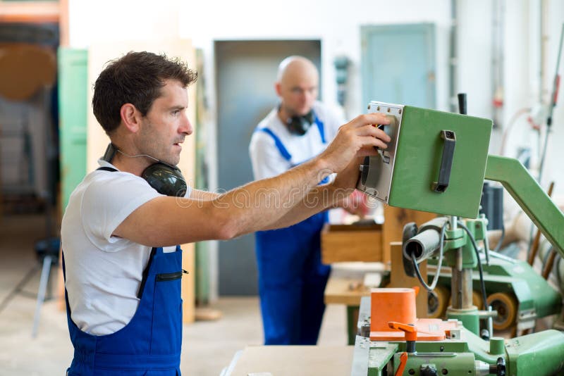 Two Worker in a Carpenter S Workshop Stock Image - Image of carpentry ...