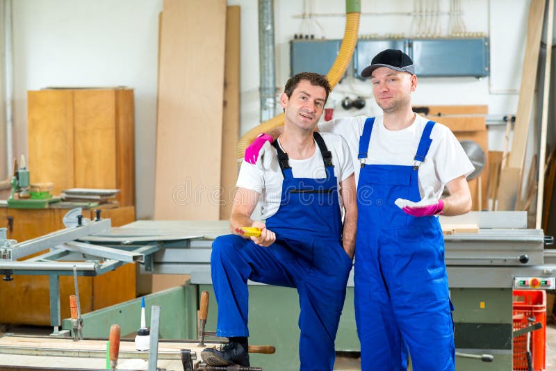 Two Worker in a Carpenter S Workshop Stock Image - Image of occupation ...