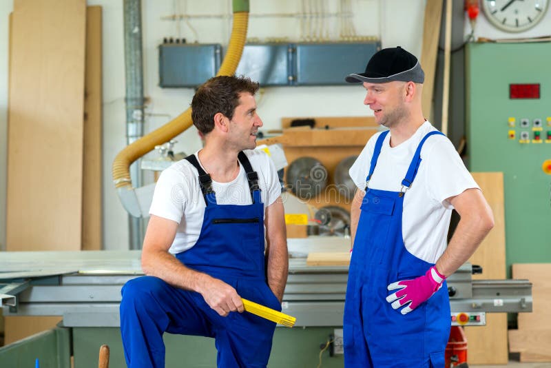 Two Worker in a Carpenter S Workshop Stock Image - Image of industrial ...