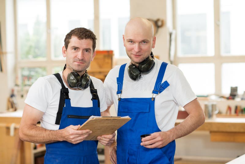 Two Worker in a Carpenter`s Workshop Stock Photo - Image of industry ...