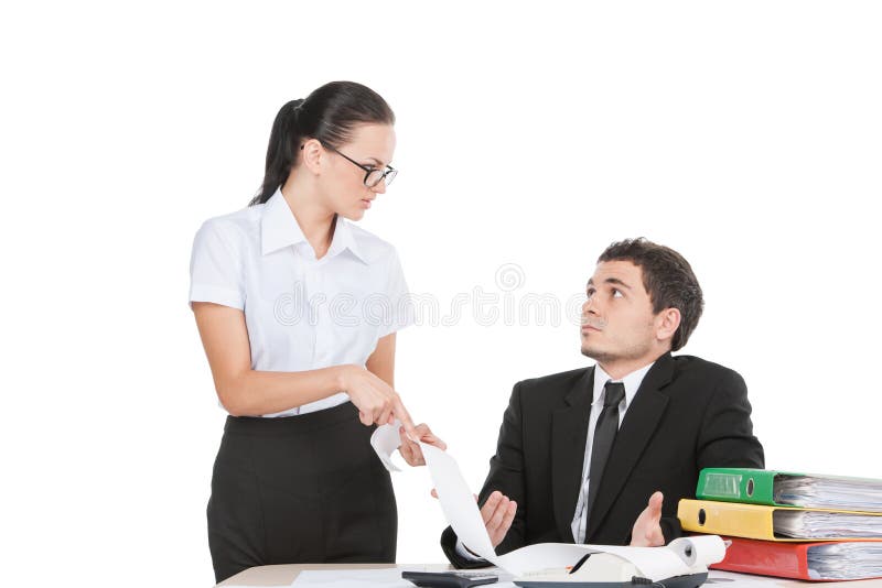 Two Workers Arguing and Talking about Business. Stock Photo - Image of ...