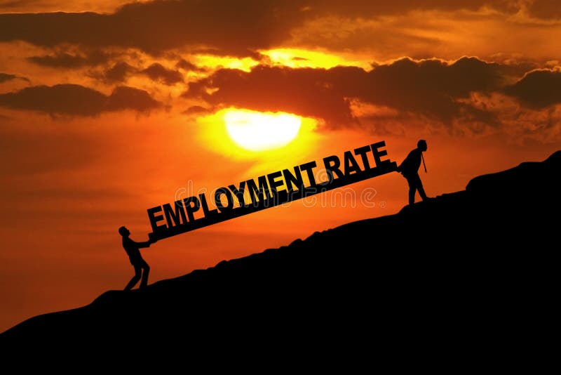 Employment Rate Chart with Downward Arrow Stock Illustration ...