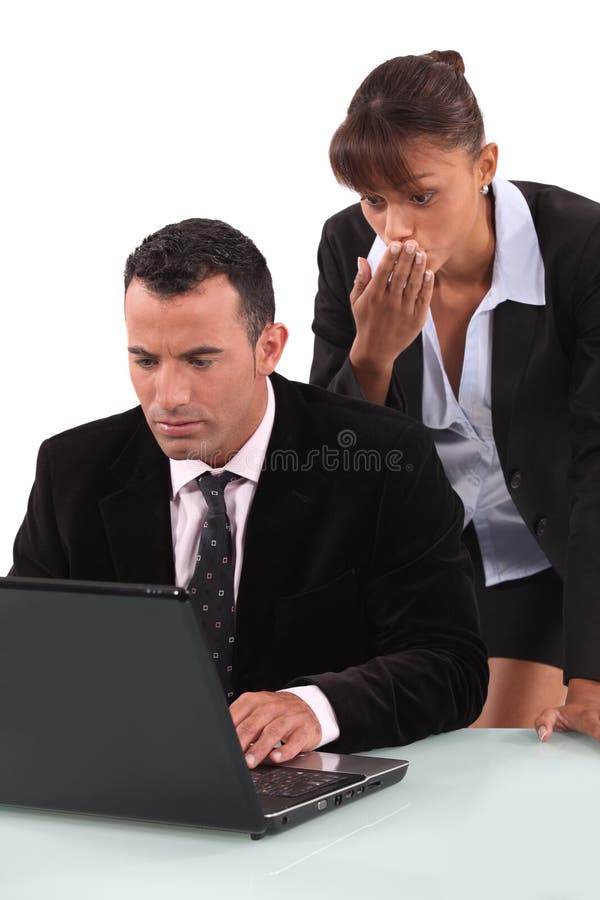Two workers look surprised stock photo. Image of failure - 31990226