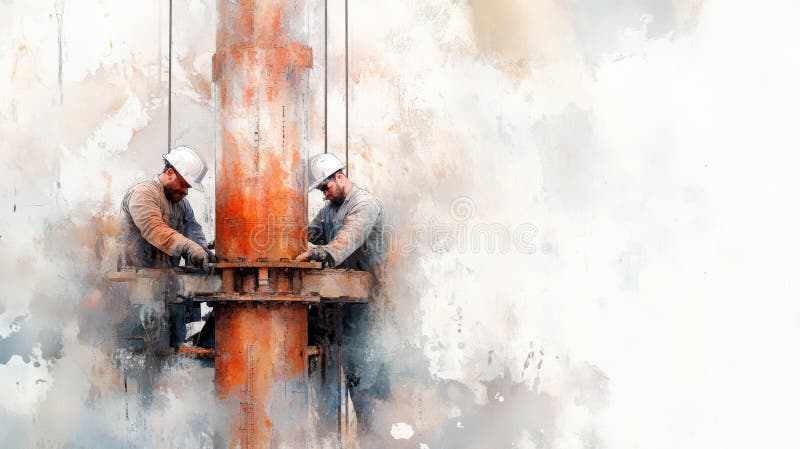 Two Workers Operate Machinery in an Industrial Setting, Showcasing ...