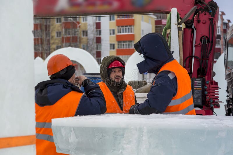 Two Workers Talk on the Assembly Site Stock Photo - Image of cracked ...