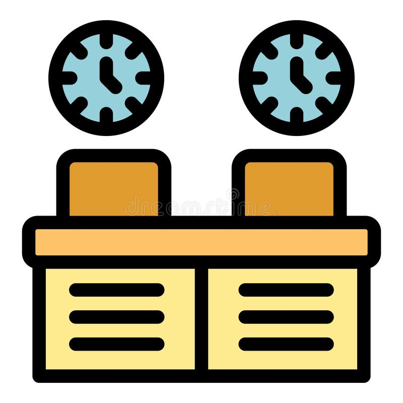 Modern Office Interior with Two Workstations Showing Time Management ...
