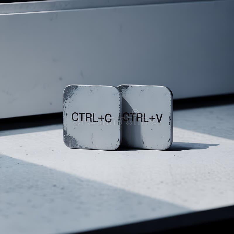 Two Worn Computer Keyboard Keys Labeled Ctrl C and Ctrl V Stock ...