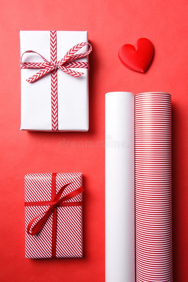 Two Wrapped Presents with Red Heart Stock Photo - Image of gift, heart ...
