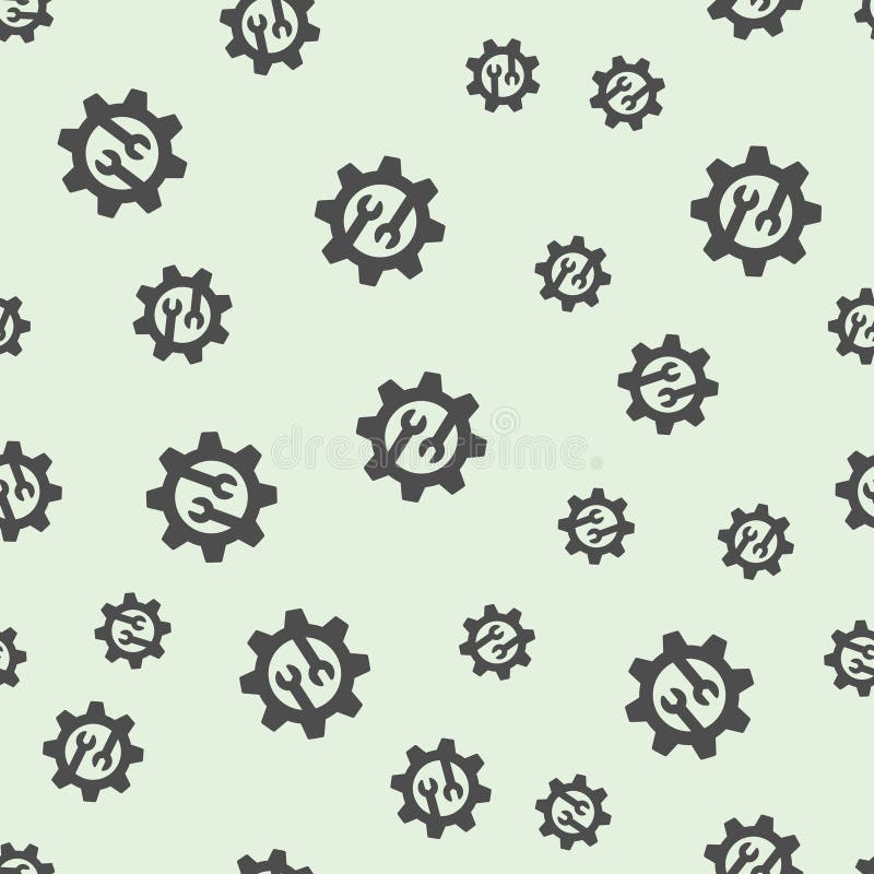 Two Wrenches in Cogwheel Gear Solid Seamless Pattern, Repair Service ...