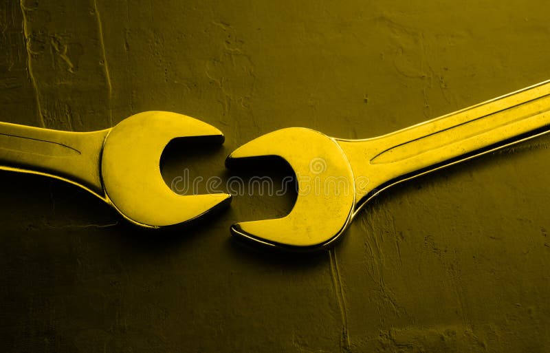 Two Wrenches on a Textured Background Stock Image - Image of flat ...