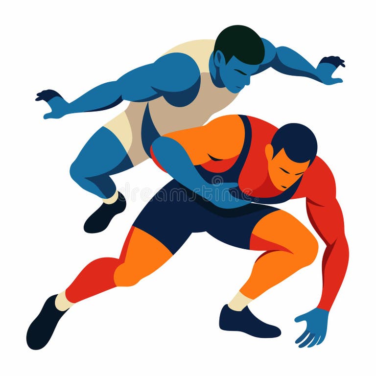 Stylized Wrestlers Stock Illustrations – 53 Stylized Wrestlers Stock ...