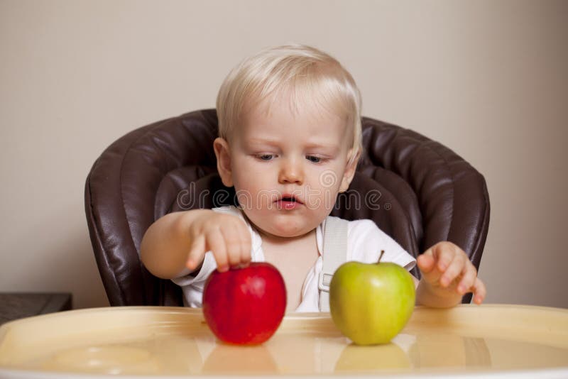 Two Year Baby Boy Sitting at the Dinner Table Stock Image - Image of ...
