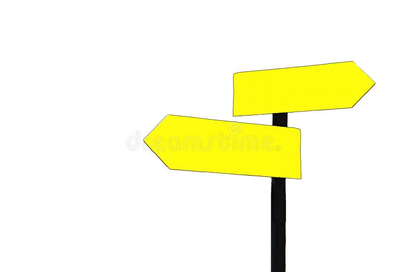 Two Yellow Arrows, Diametrically Opposed Stock Image - Image of line ...