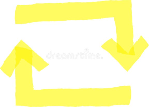 Two Yellow Arrows are Forming a Continuous Rectangular Cycle ...