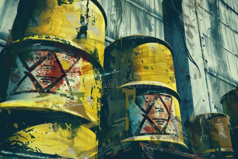 Two Yellow Barrels Side by Side. Suitable for Industrial Concepts Stock ...