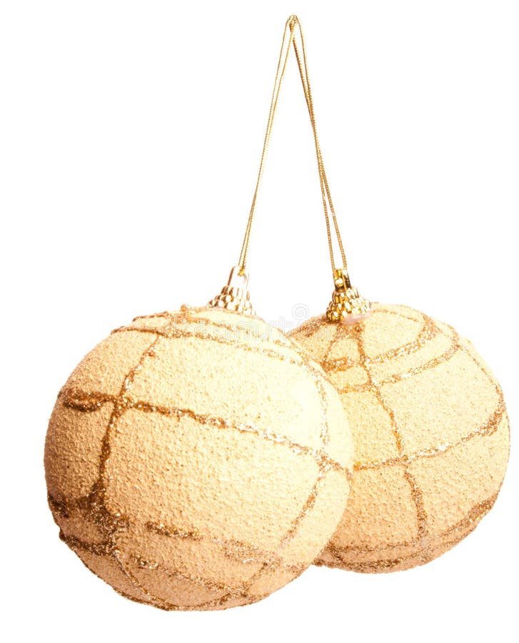 Two yellow Christmas balls stock image. Image of glittering - 7276911