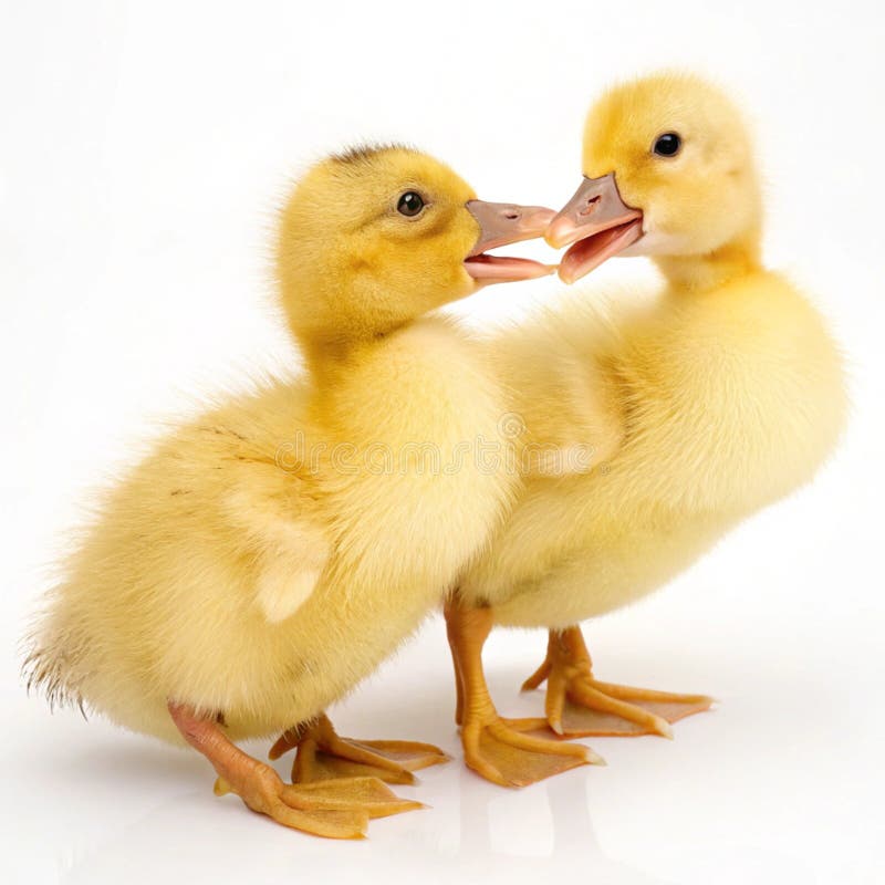 Two Yellow Ducks Touching Each Other Stock Illustration - Illustration ...