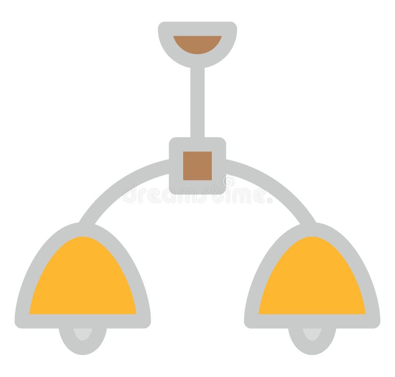 Two Yellow Lamps on the Ceiling, Icon Stock Vector - Illustration of ...