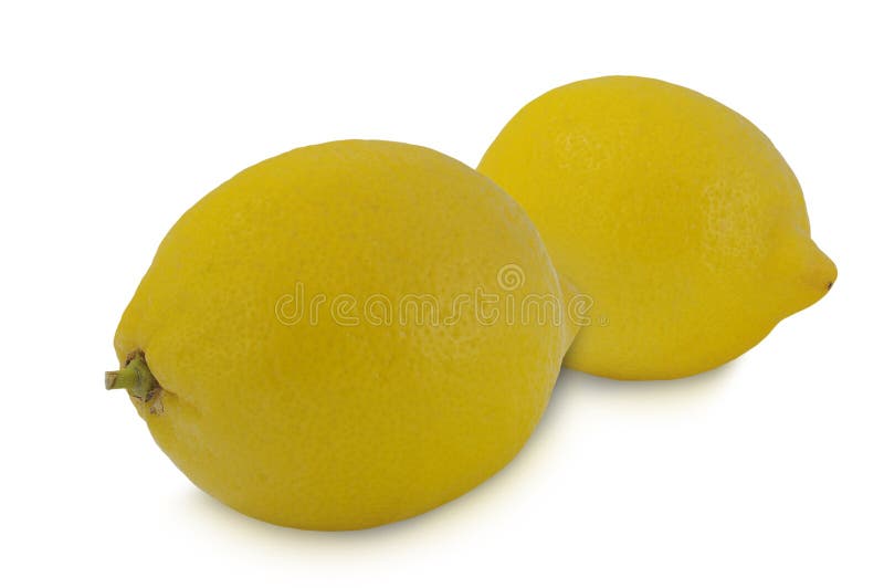 Two Yellow Lemons Isolated on White Background Stock Photo - Image of ...