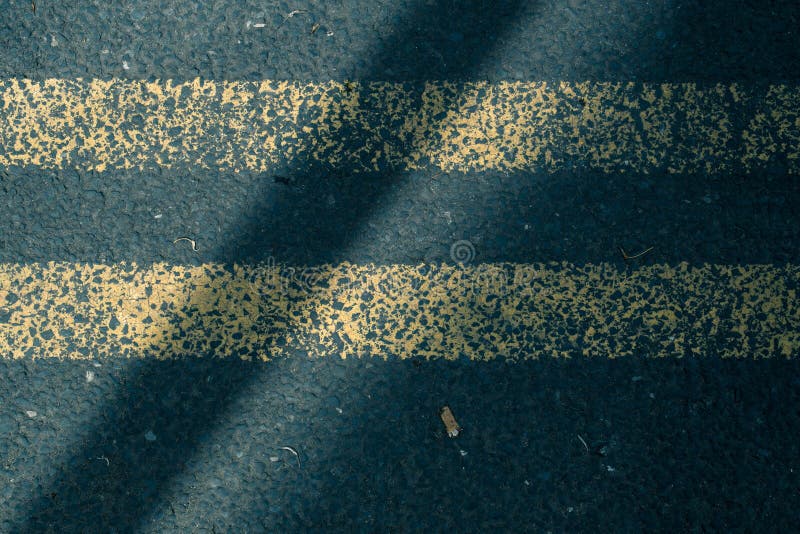 The Two Yellow Lines of a Road Marking in England Stock Image - Image ...