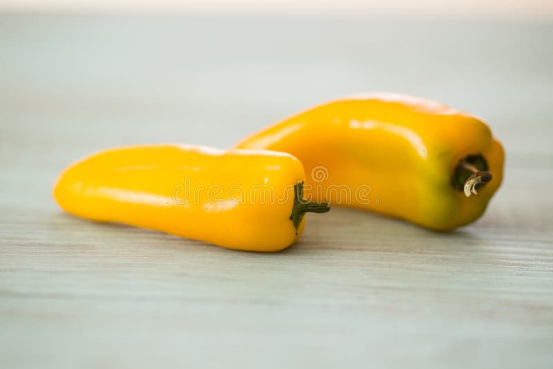Two Yellow Mini Sweet Bell Peppers Stock Image - Image of summer, ripe ...