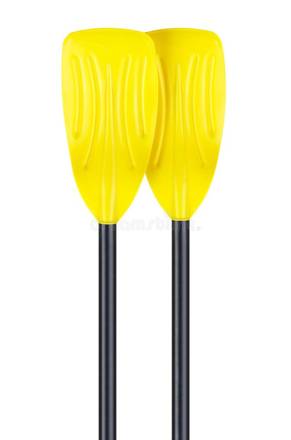 Two Yellow Paddles Isolated on White Stock Image - Image of black ...