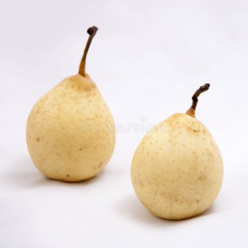 Two Yellow Pears Isolated on White Background Stock Image - Image of ...