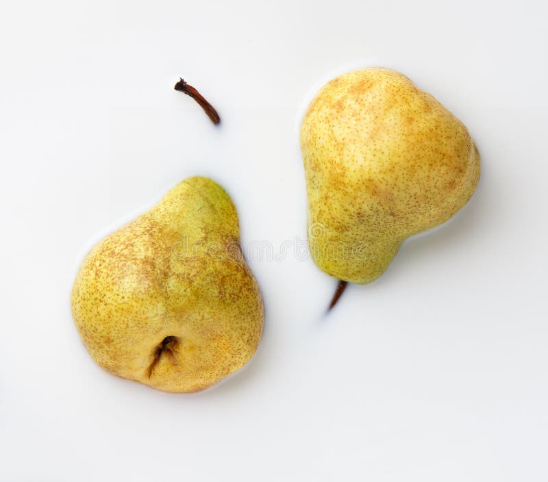 Two Yellow Pears Pham, Top View Stock Photo - Image of pears, poster ...
