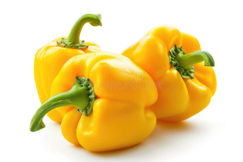 Two Yellow Peppers Sitting Side by Side on a White Surface Stock Image ...