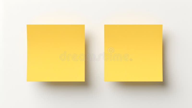 Two Yellow Square Paper Notes on a White Background. Brainstorming ...