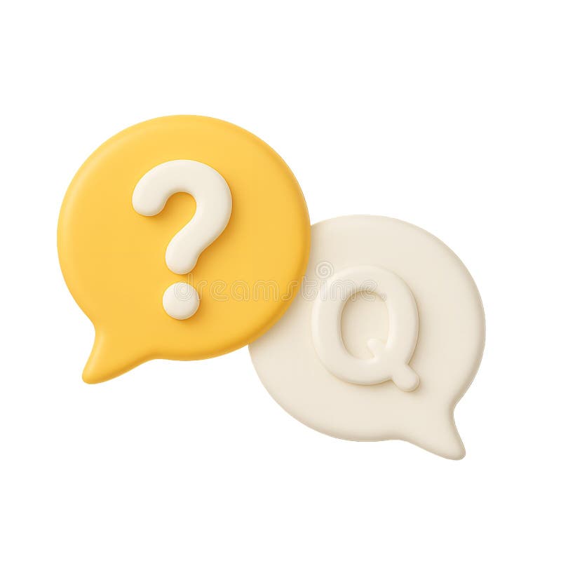 Two Yellow and White Question Bubbles are Next To Each Other Stock ...