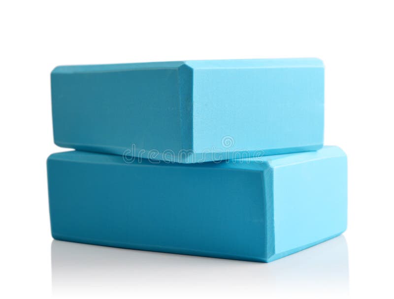 Two yoga blocks isolated stock image. Image of cork - 191684345