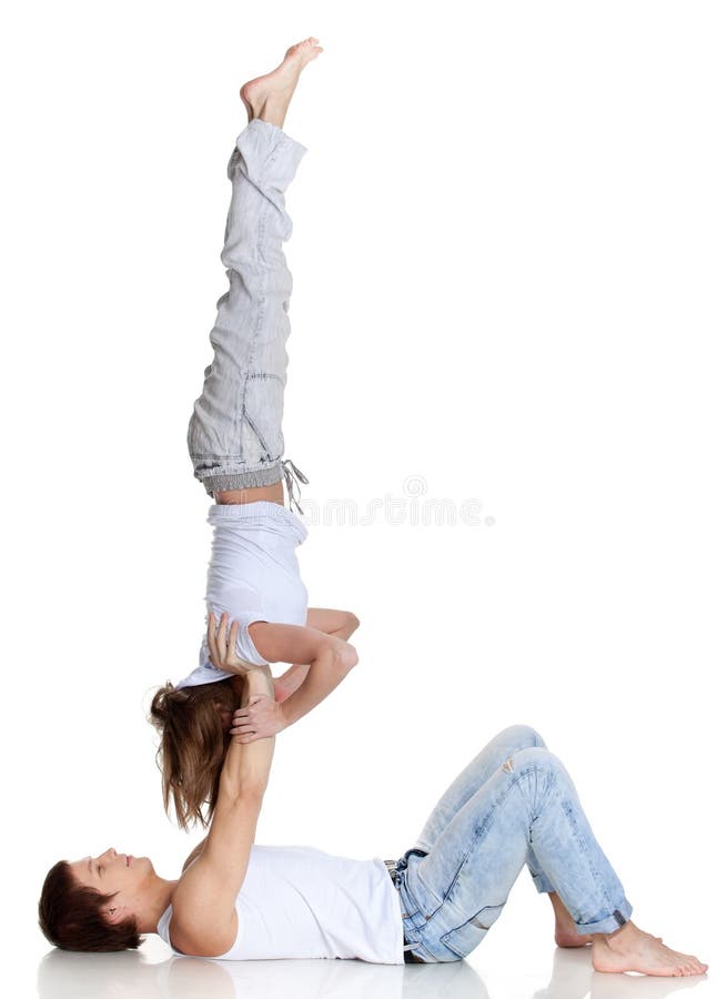 Two young acrobats. stock photo. Image of caucasian, gymnast - 18931200